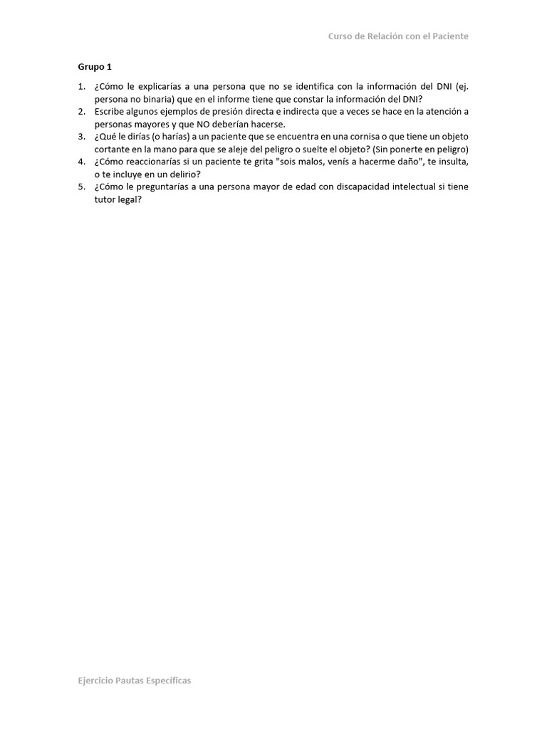 CRP - Ejercicio Pautas Especã - Ficas | PDF