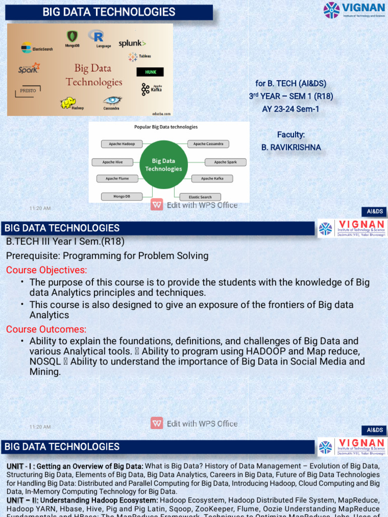 BDT..U1_PPT_08112023 | PDF | Big Data | Analytics
