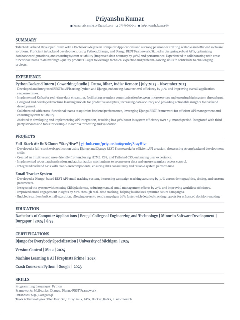 Pro Resume 2024-10-29T03!04!29.787Z Priyanshu Kumar Ignisov | PDF | Python (Programming Language ...
