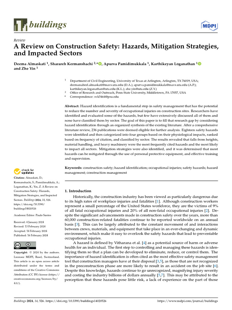 A_Review_on_Construction_Safety_Hazards_Mitigation | PDF | Hazards | Risk