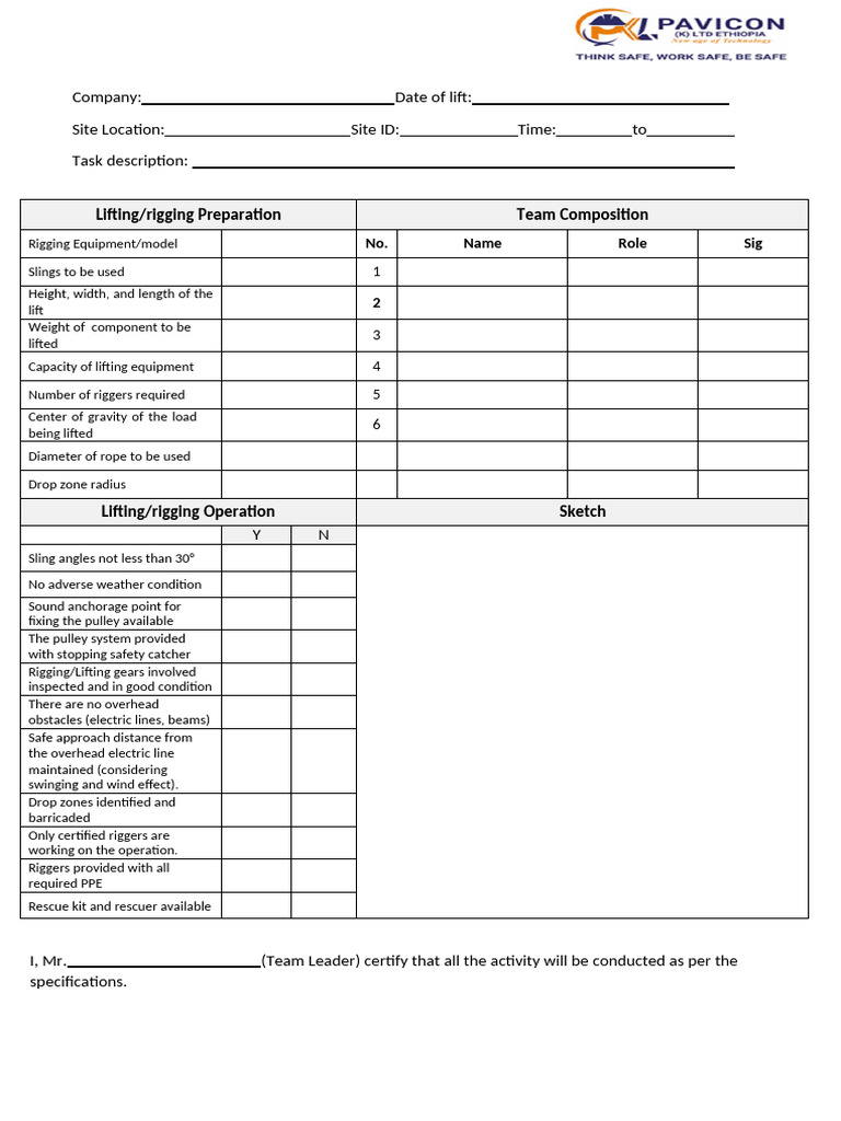 Lifting or Rigging Plan | PDF