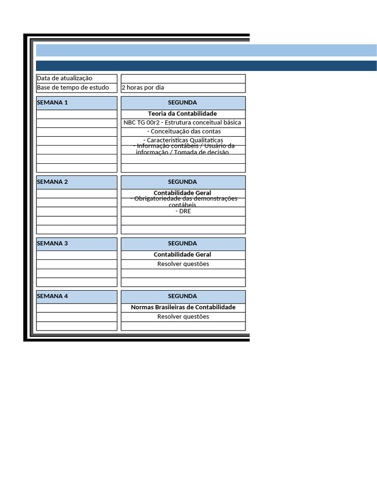 Cronograma de Estudos - Exame CFC 17.12.2024 | PDF | Contabilidade | Relatório anual