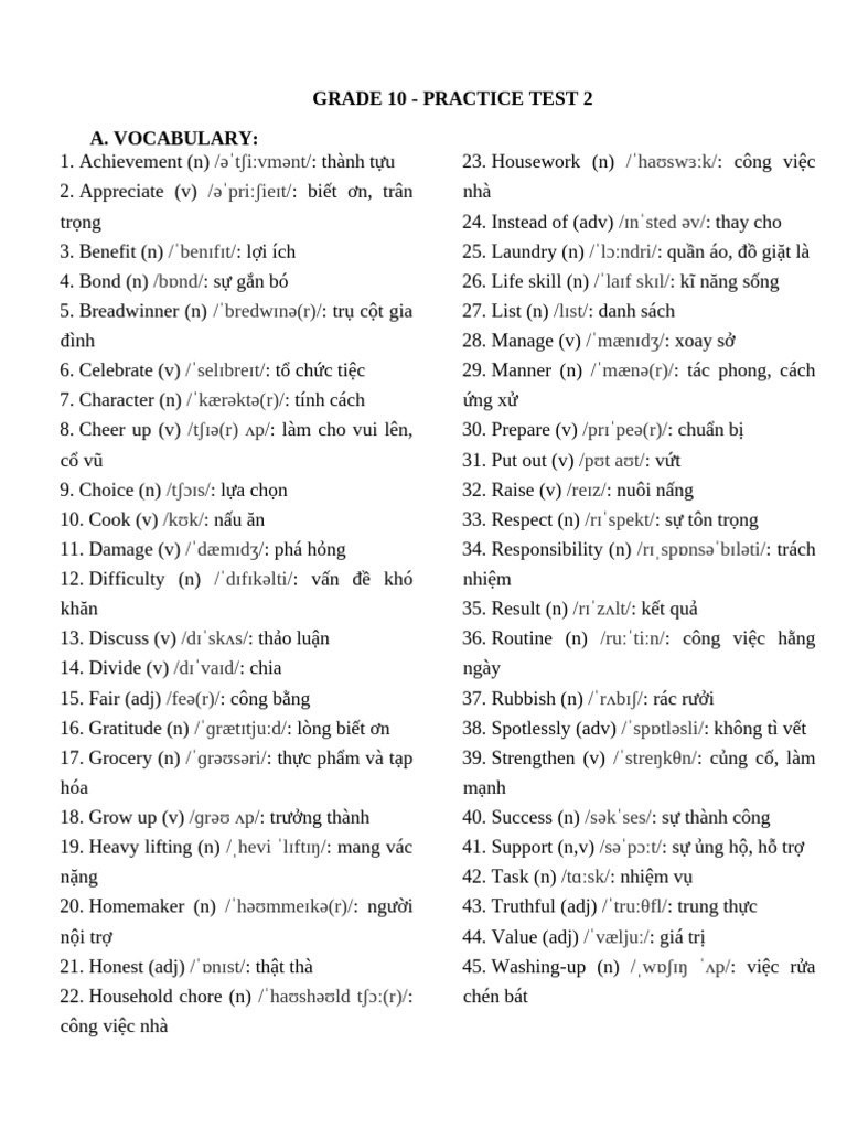 Unit 1 - Practice Test 2 | PDF | Family | Kinship And Descent