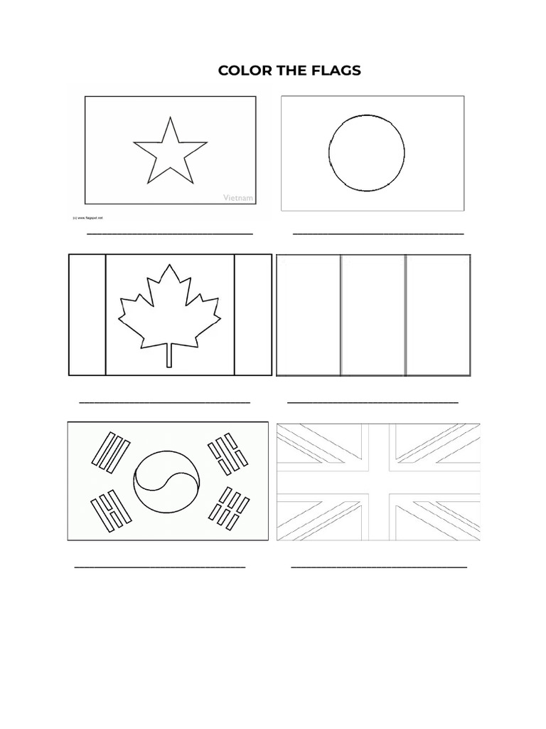 Color The Flags | PDF