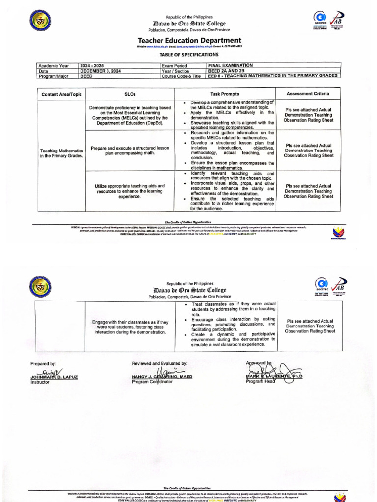 Eed8 Tos Final | PDF