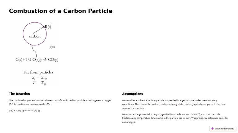 Combustion of a Carbon Particle | PDF