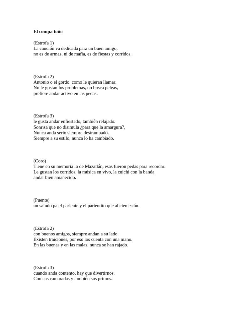 Letras Corridos | PDF