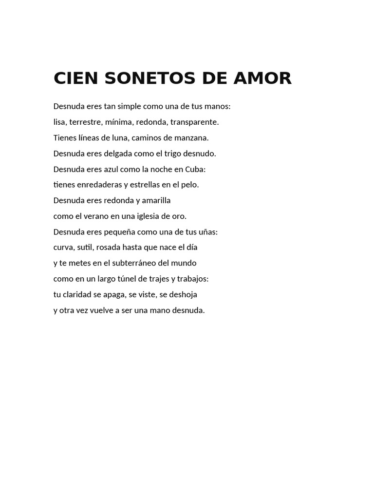 Cien Sonetos de Amor | PDF