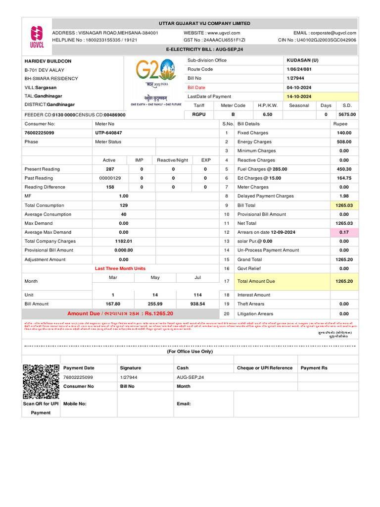 Bill Date: Amount Due /: Rs.1265.20 | PDF