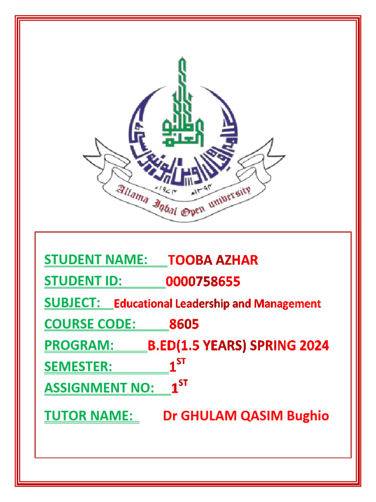 8605 Assignment Aiou B.ed | PDF | Disciplines | Teachers