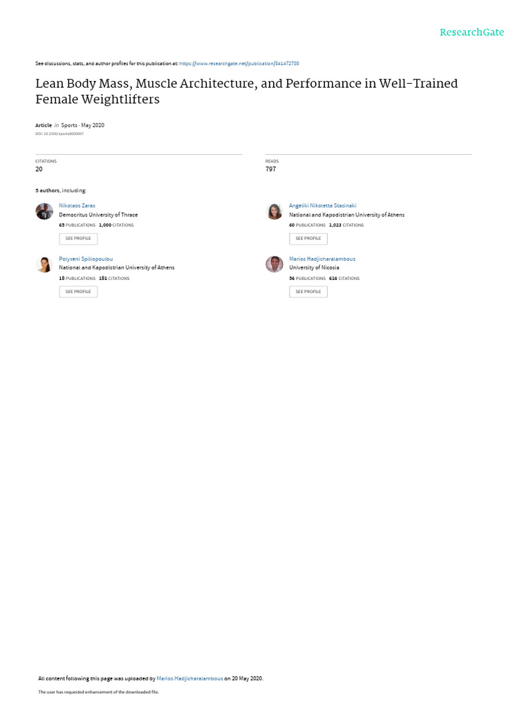 Lean Body Mass.2020sports | PDF | Skeletal Muscle