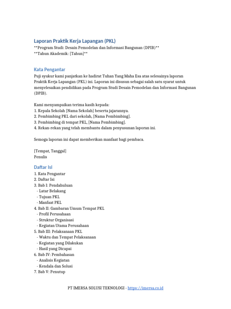 Laporan PKL Program DPIB 2023 | PDF