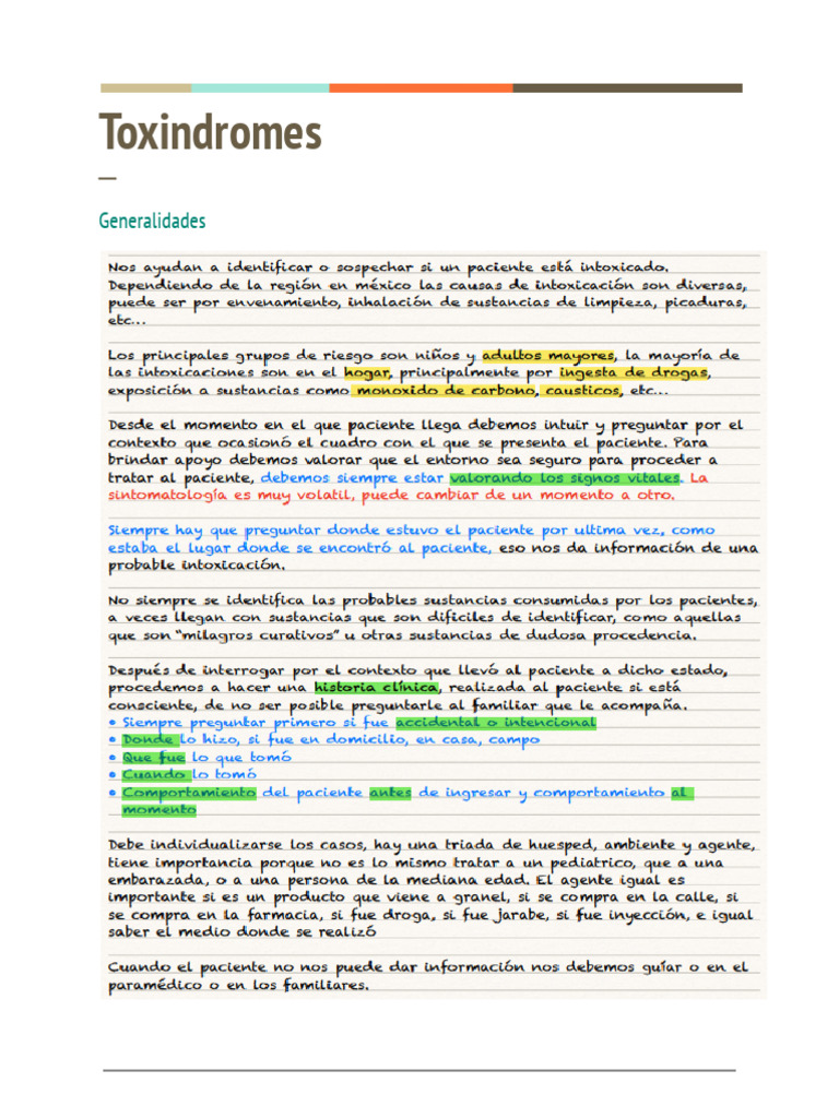 Guía de Toxindromes y Tratamientos | PDF