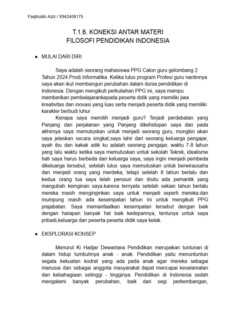 T.1.6 KONEKSI ANTAR MATERI - FPI - FAQIH | PDF