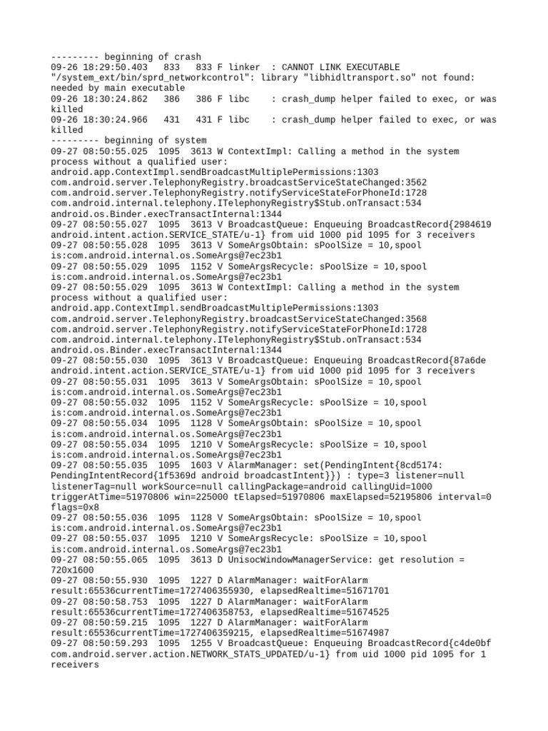 Standby Android Log 2024 0927 092410 | PDF | Embedded Linux Distributions | Software