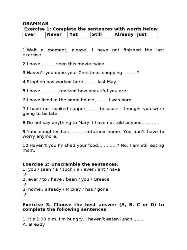 GRAMMAR | PDF | Lunch