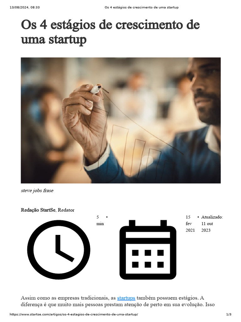 Estágios de Crescimento de Startups | PDF | Empresa Startup ...