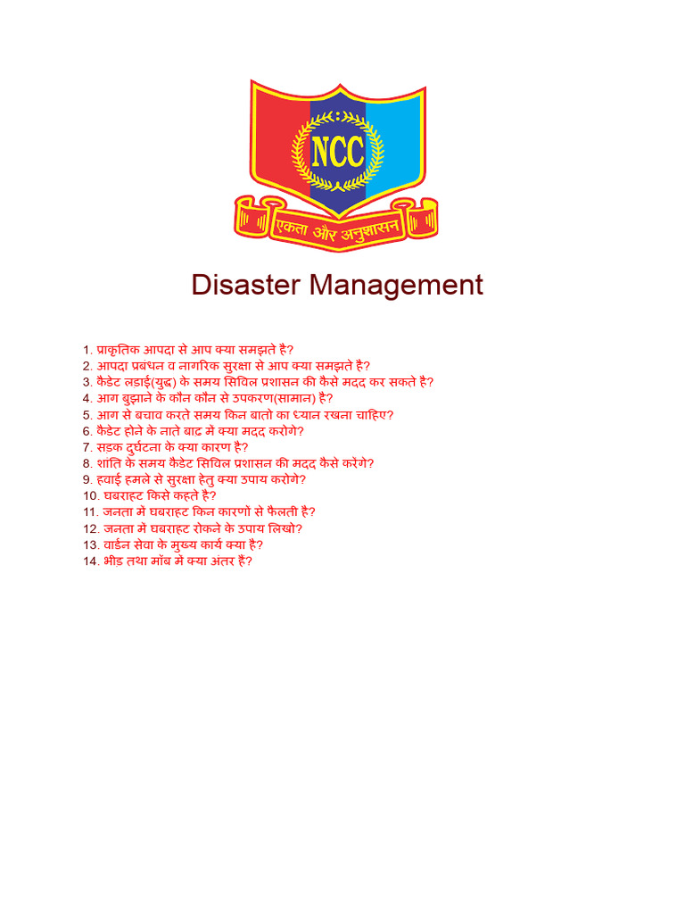 Disaster Management | PDF