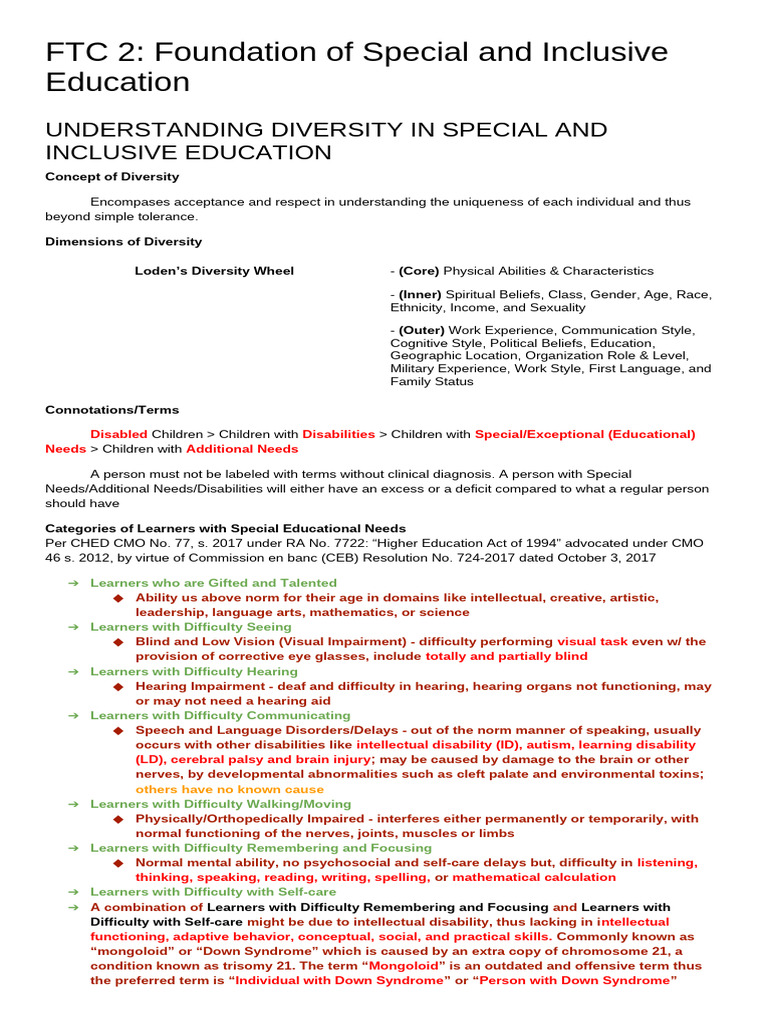FTC | PDF | Individualized Education Program | Down Syndrome