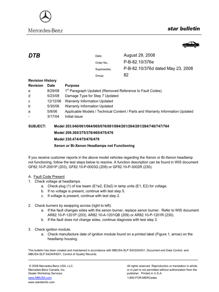 DTB Mercerdes Bix Igniter replacement[1] | PDF | Integrated Truss ...
