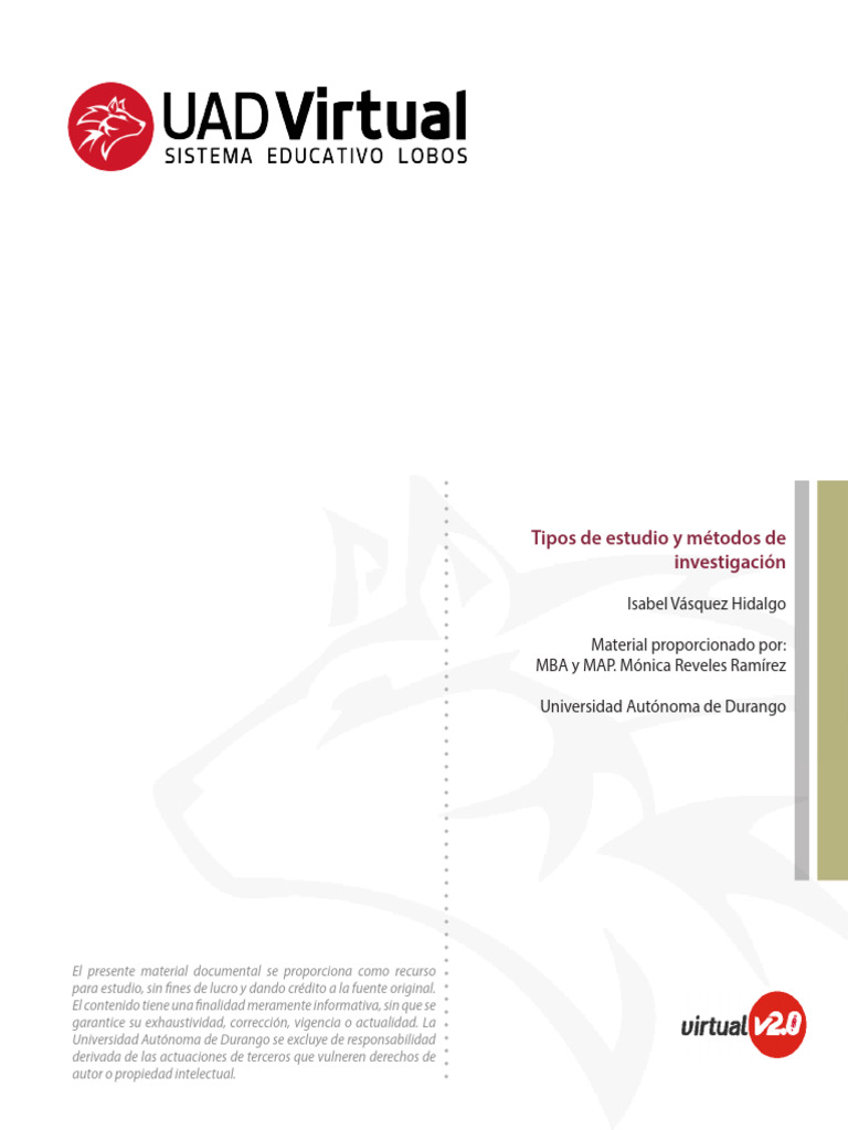 Rec1. Tipos de Estudio y Metodos de Investigacion | PDF | Método científico | Razonamiento deductivo