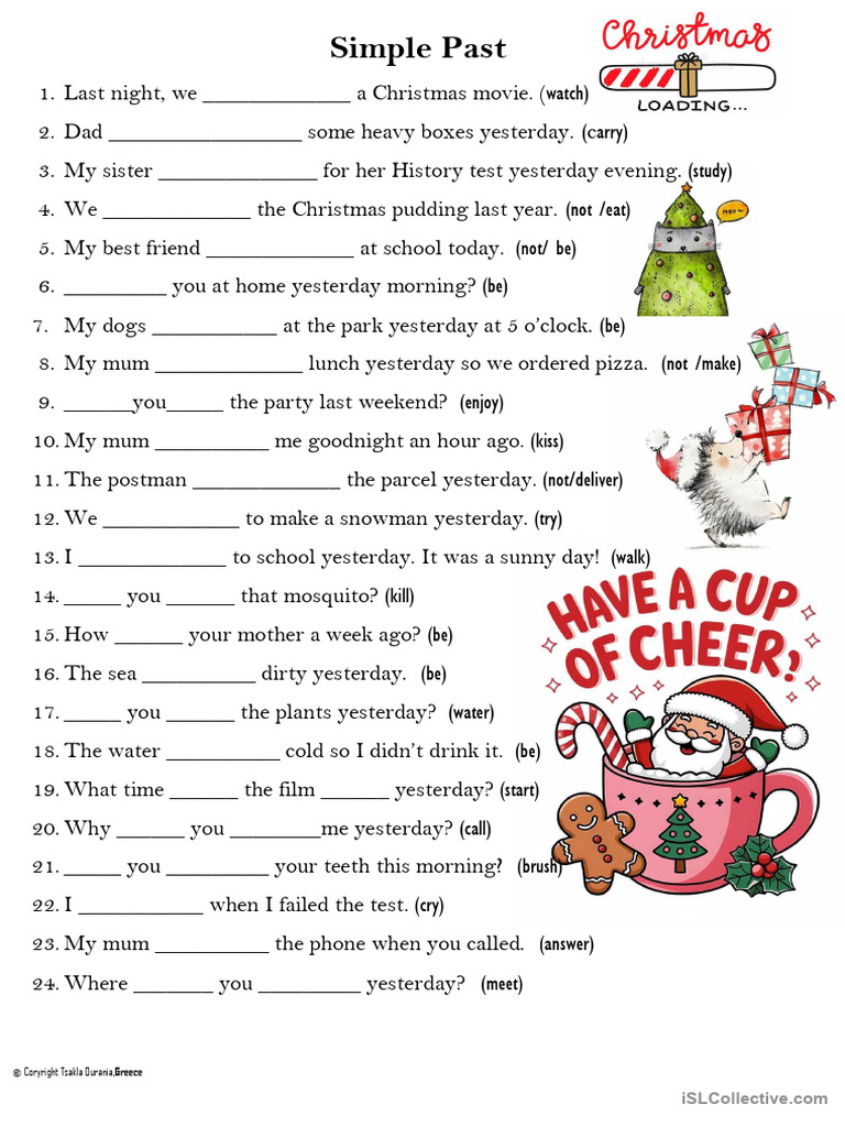 Past Simple Christmas Edition | PDF