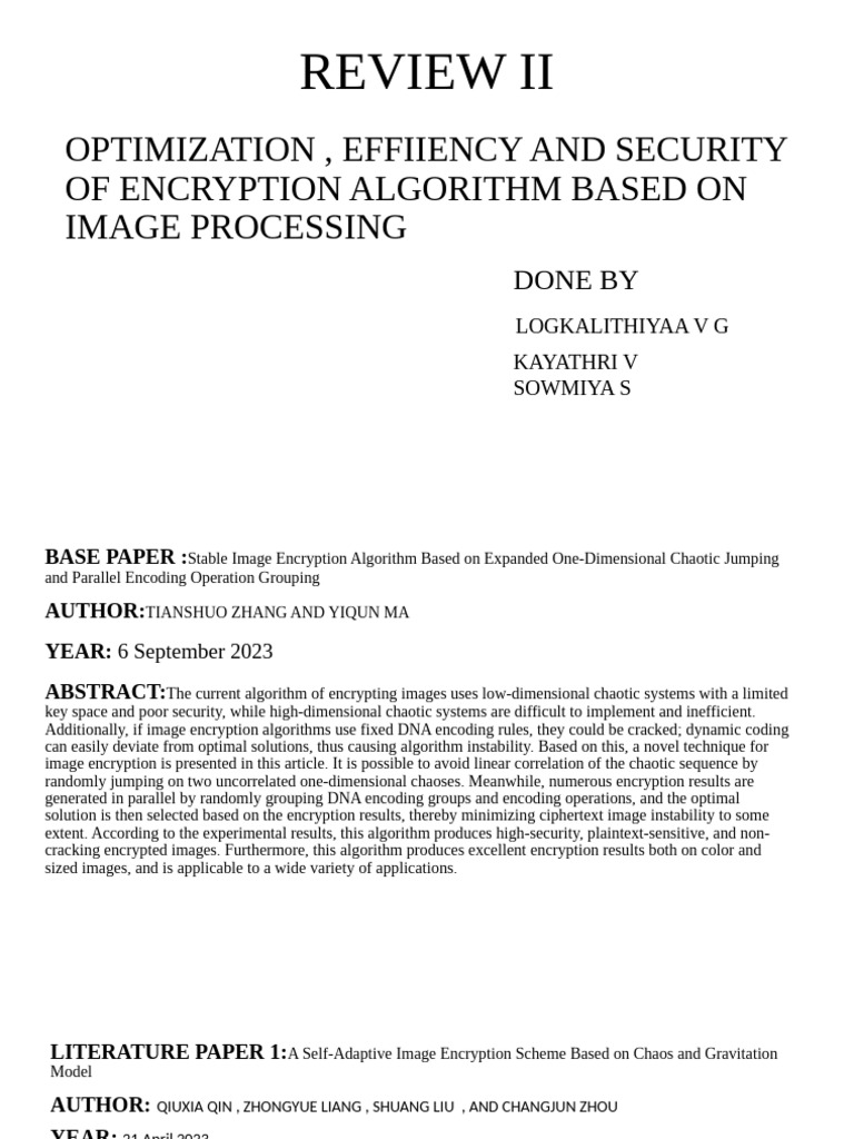 REVIEW 2 | PDF | Encryption | Chaos Theory