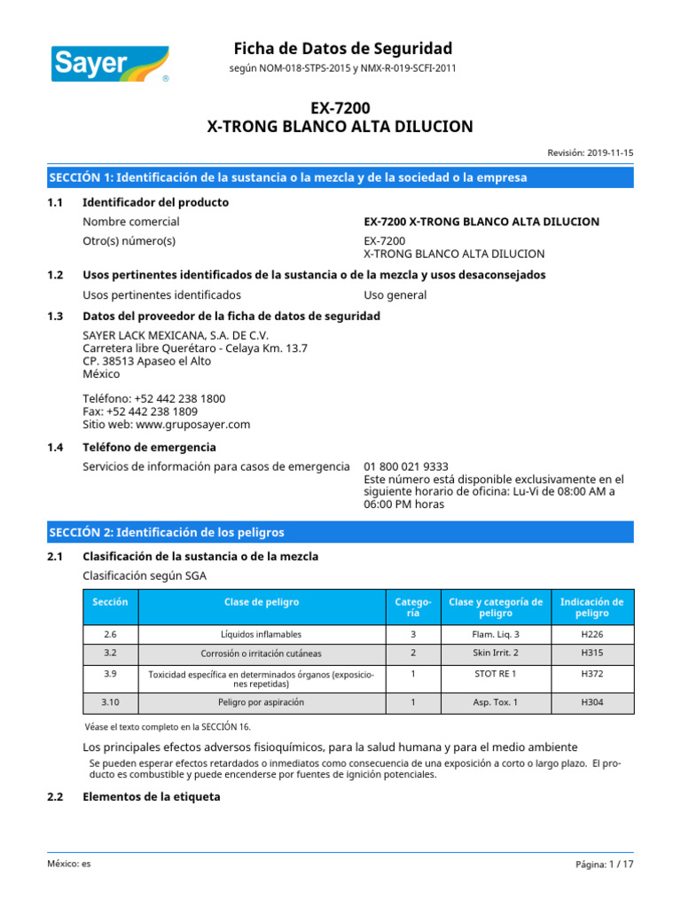 Ficha Técnica EX-7200 X-Trong Blanco | PDF | Combustión | Agua