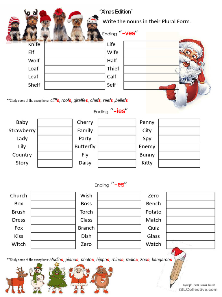 Plurals Christmas | PDF