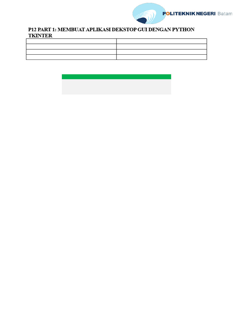 Laporan-Prakt12 Prt1-Membuat GUI Dengan Python - Tkinter | PDF