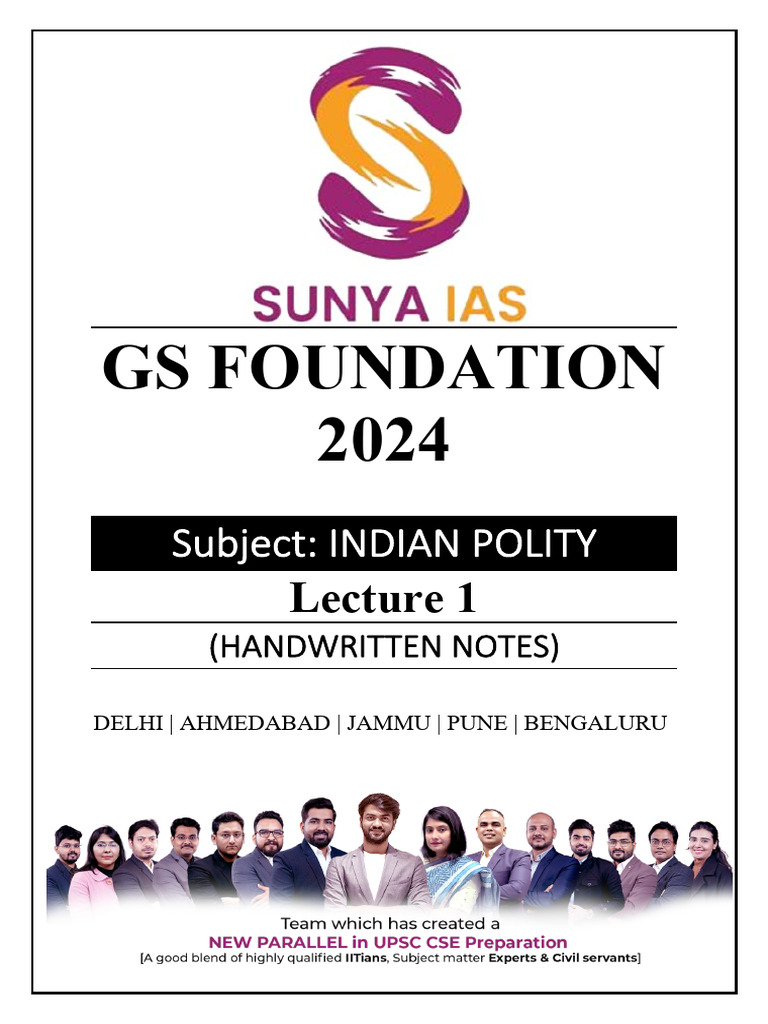 Indian Polity Handwritten Notes 2024 | PDF