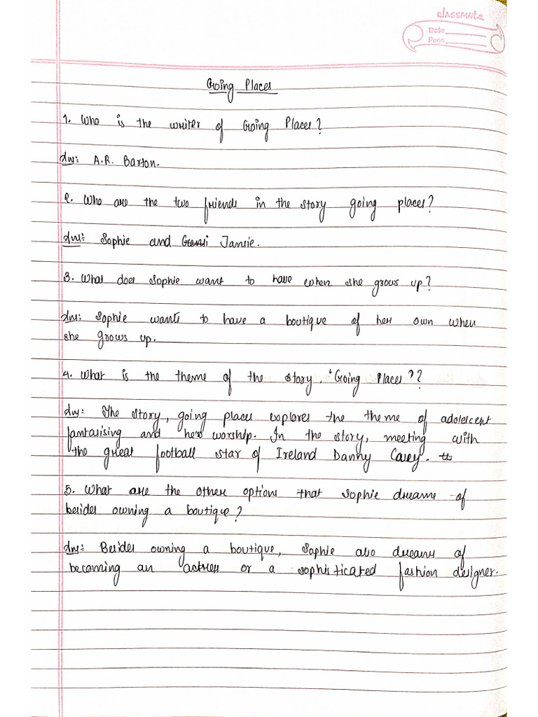 Going Places Notes | PDF