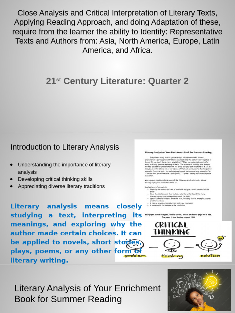 21st Century11 12 q2 1 Close Analysis and Critical Interpretation of ...