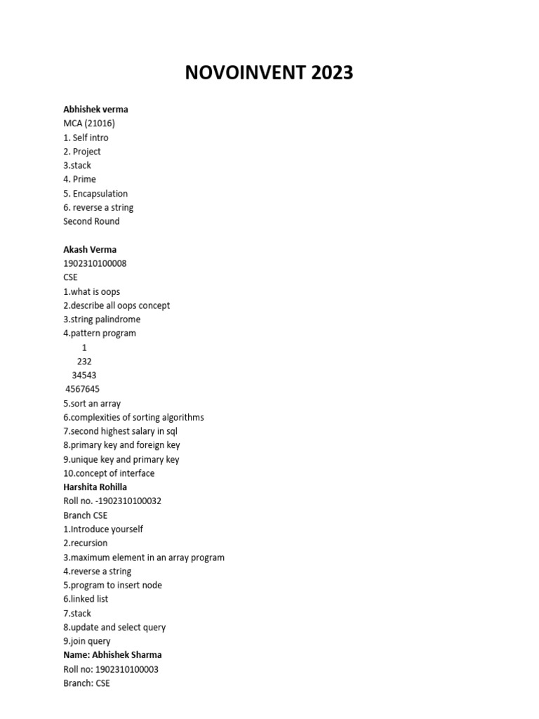 Tech Interview Prep Guide | PDF | Sql | Databases