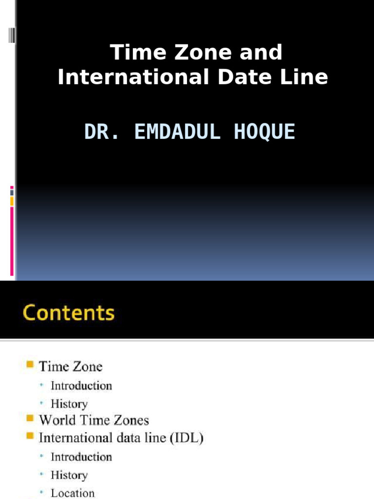 Time Zone and International Date Line | PDF