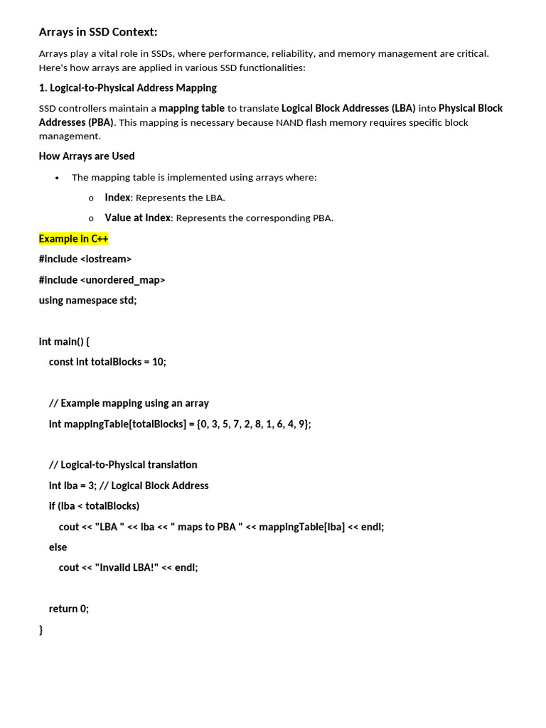Arrays in SSD Context | PDF | Solid State Drive | Namespace