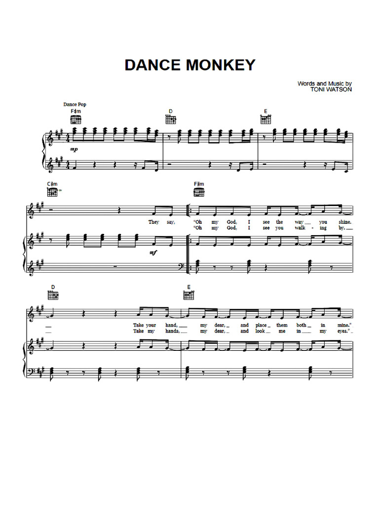 Dance Monkey Pdf