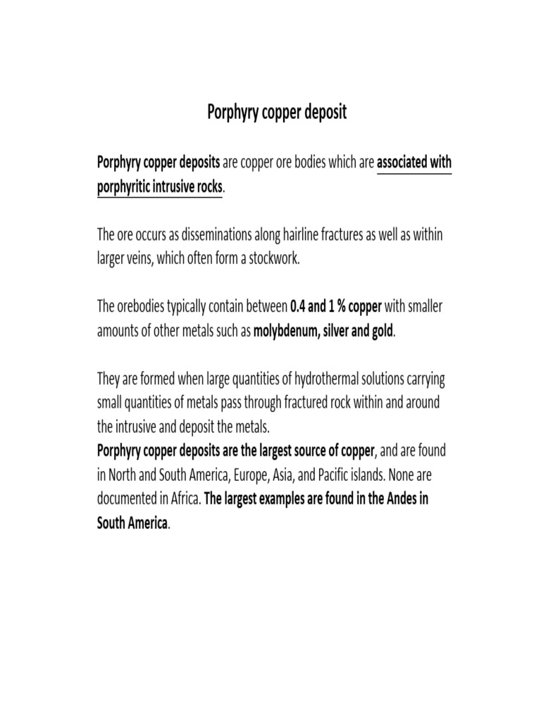 Basem Ahmed Zoheir - Lec03 - Porphyry Copper Deposits | PDF | Rock (Geology) | Granite