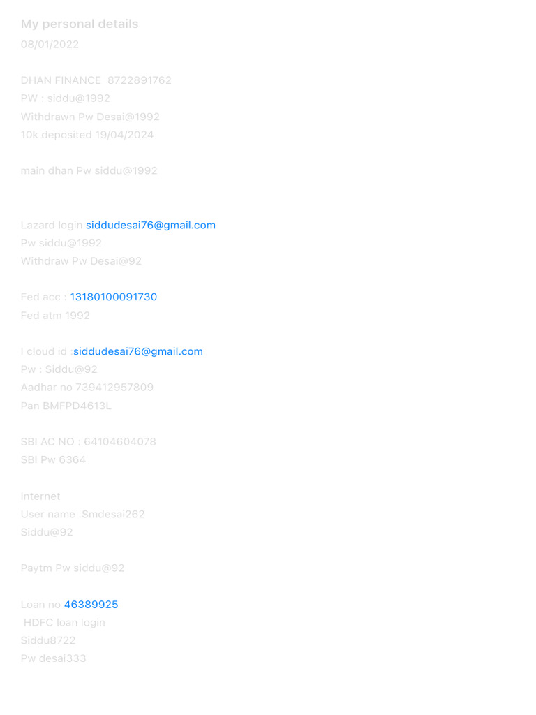 Personal Login Credentials Overview | PDF