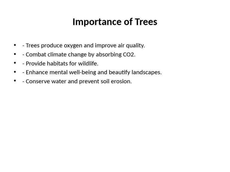 Importance of Trees | PDF