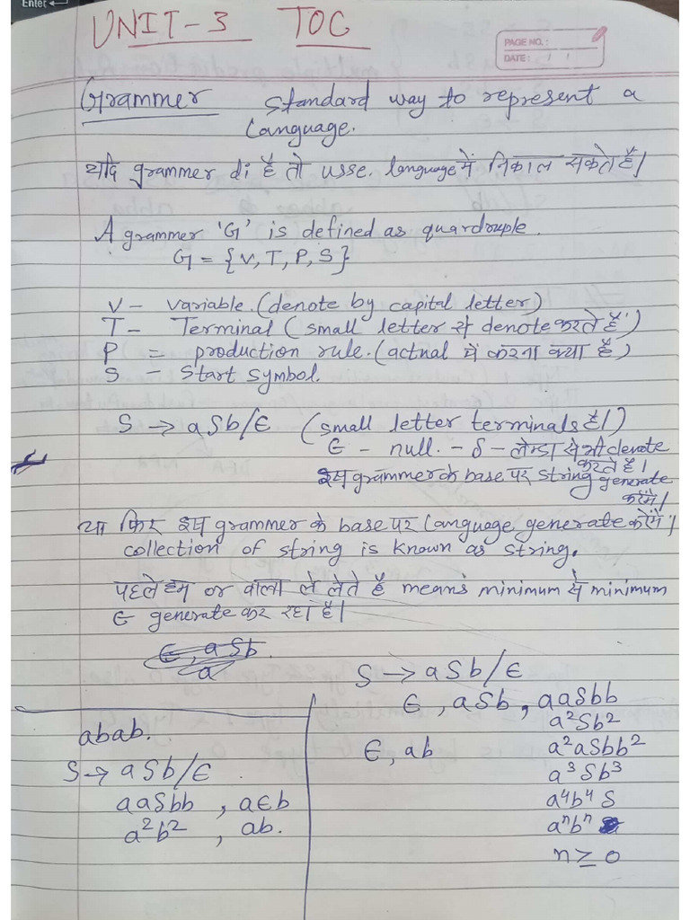 Toc Mam Notes 3,4&5 | PDF