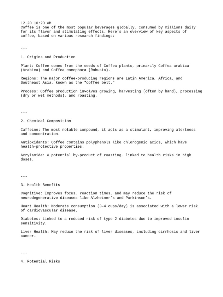 research on coffee | PDF | Coffee | Caffeine
