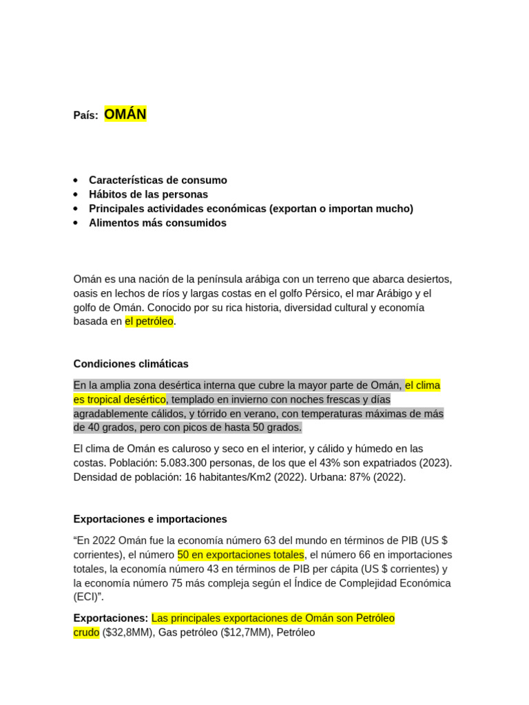 Omán | PDF | Dióxido de carbono | Omán
