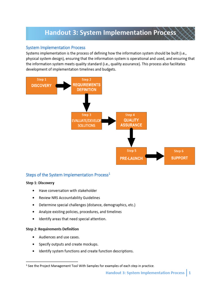 SYSTEM IMPLEMENT PROCESS | PDF
