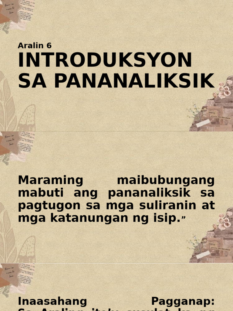 Aralin 6 Introduksyon Sa Pananaliksik Ppt | PDF