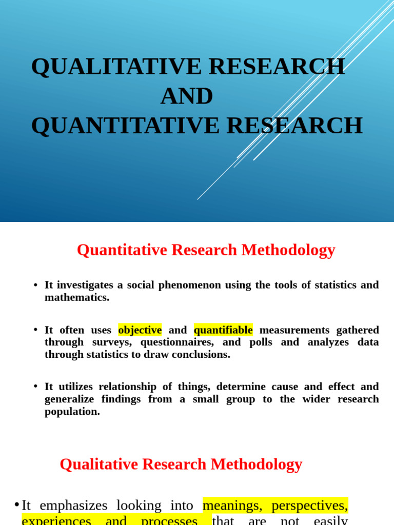 PPT Qual vs Quant | PDF