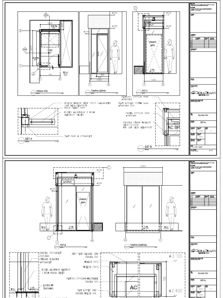 Denah Ruang ATM dan Detail Skala | PDF