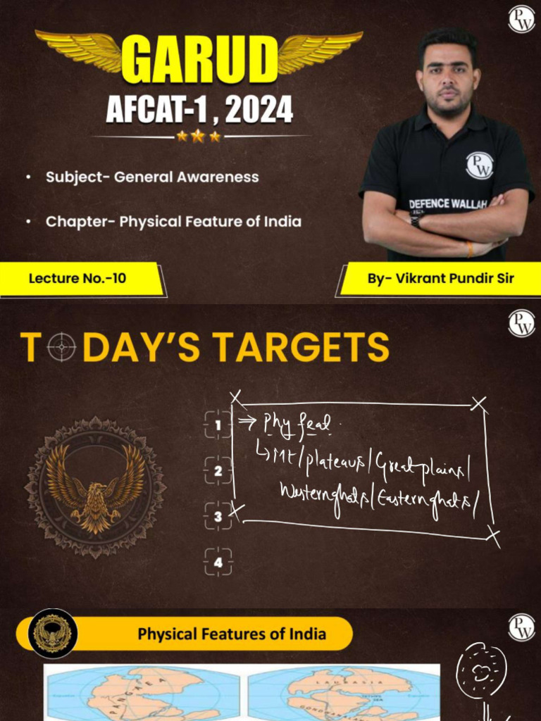Geography 10 - Physical Features of India - Class Notes | PDF
