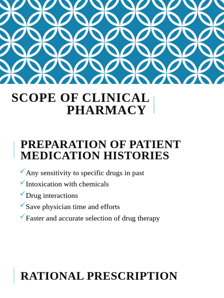 Scope of Clinical | PDF | Pharmacy | Prescription Drugs