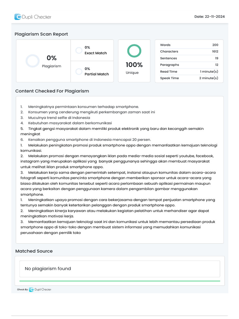 Duplichecker Plagiarism Report 8 | PDF